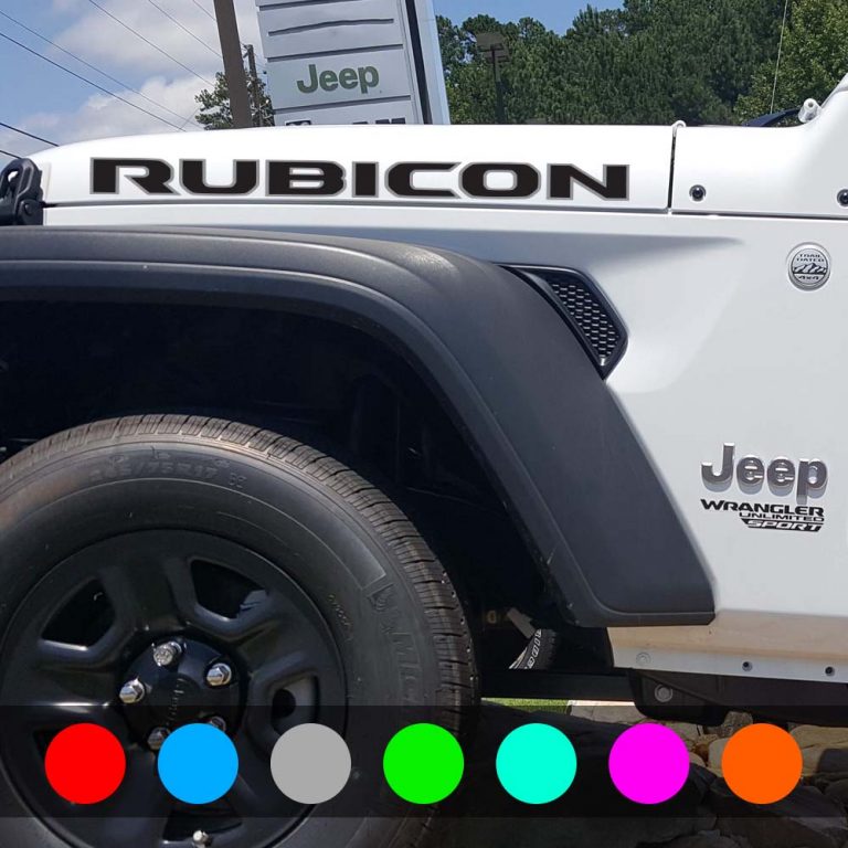 jeep-rubicon-hood-decal-jl-style-silver | AlphaVinyl